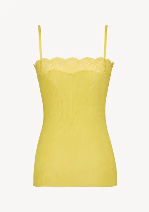 Saint Laurent Camisole With Lace Trim - Chartreuse
