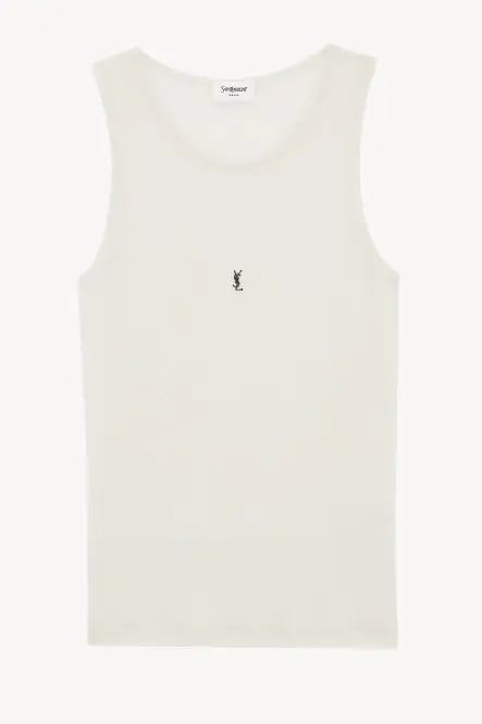 Saint Laurent Embroidered Tank - Naturel/noir