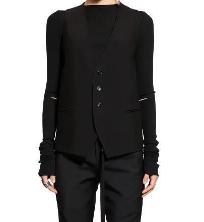 ANN DEMEULEMEESTER Charlotte Classic Waistcoat - Black