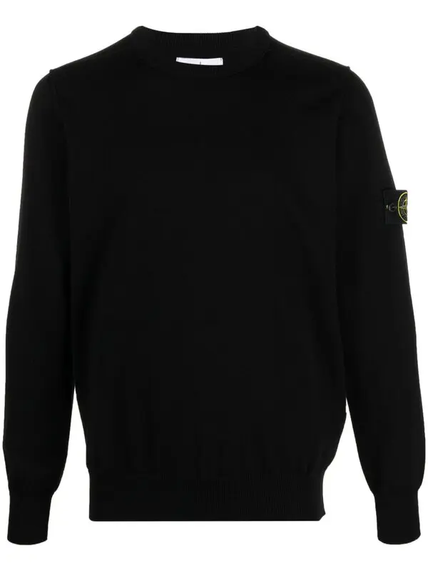 Stone Island Cotton Crewneck Sweater - Black