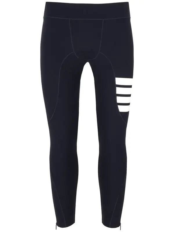 Thom Browne Compression Tights With 4-bar Stripe - Navy