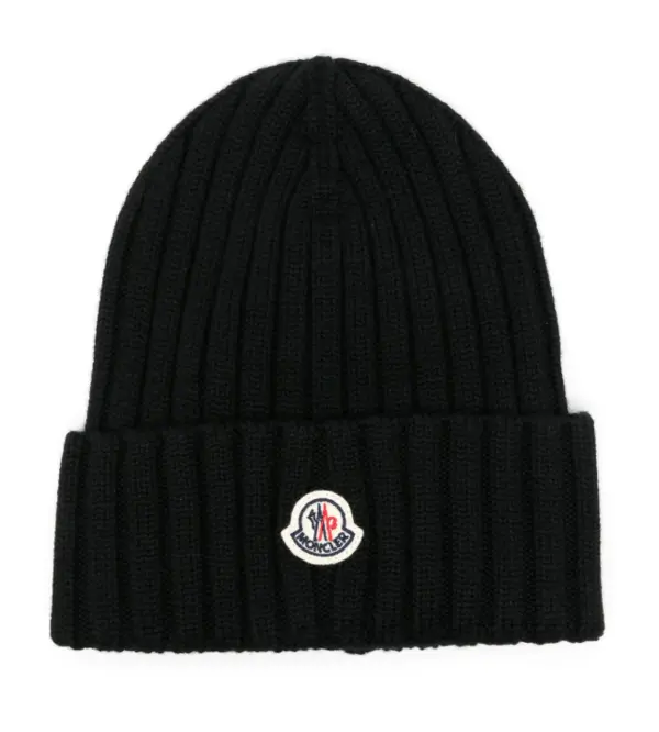 Moncler Ribbed Beanie - Black