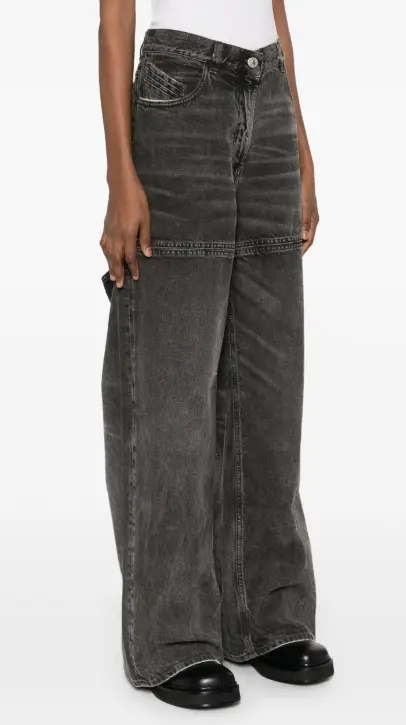 Attico Cotton Gabardine Pant - Black/white