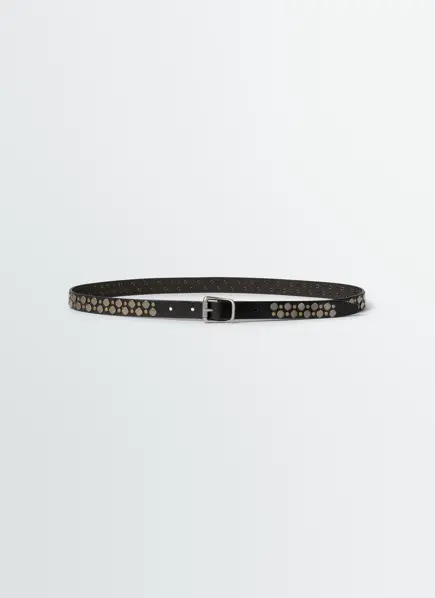 LEMAIRE Rio Studs Belt - Dark Brown