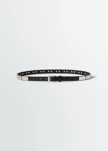 LEMAIRE Studded Leather Belt - Black