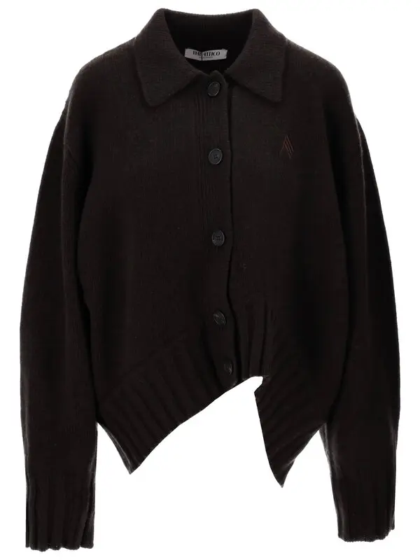 Attico Wool Cashmere Cardigan - Dark Brown