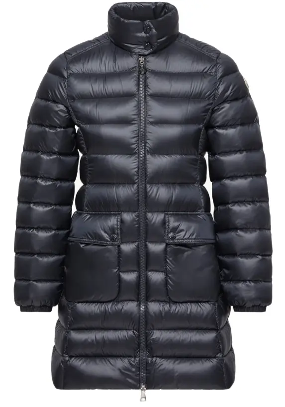 Moncler Genet Long Coat - Navy