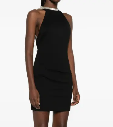 Attico Mini Ponte Jersey Dress With Chain Detail