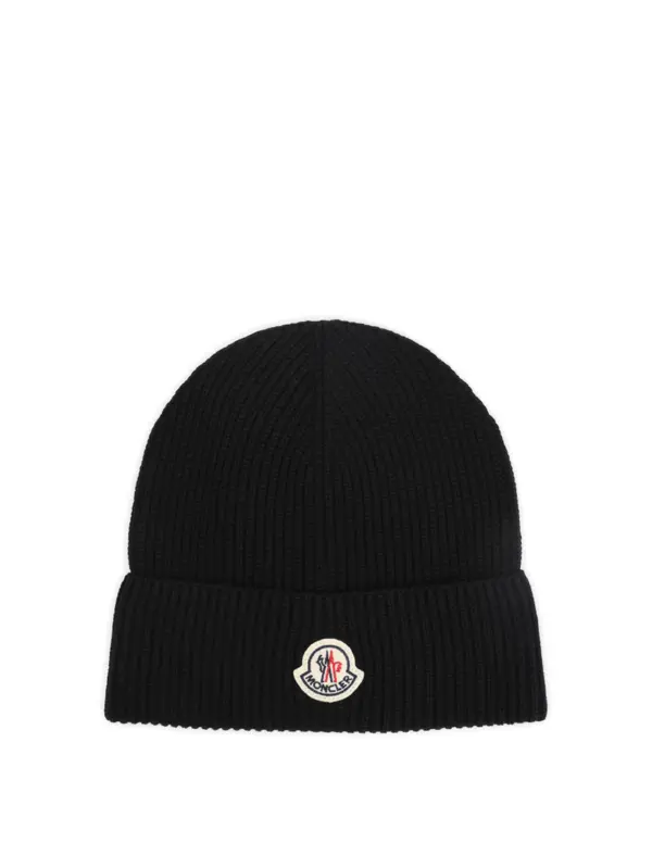 Moncler Ribbed Beanie - Black
