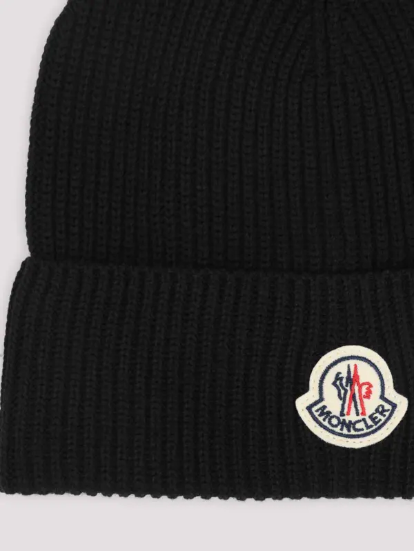 Moncler Ribbed Beanie - Black