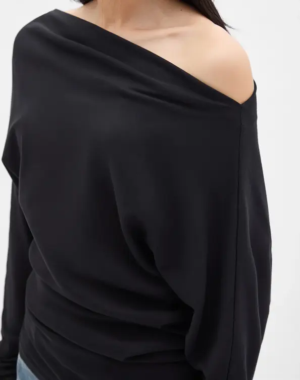 ANN DEMEULEMEESTER Roos Bias Cut Top - Black