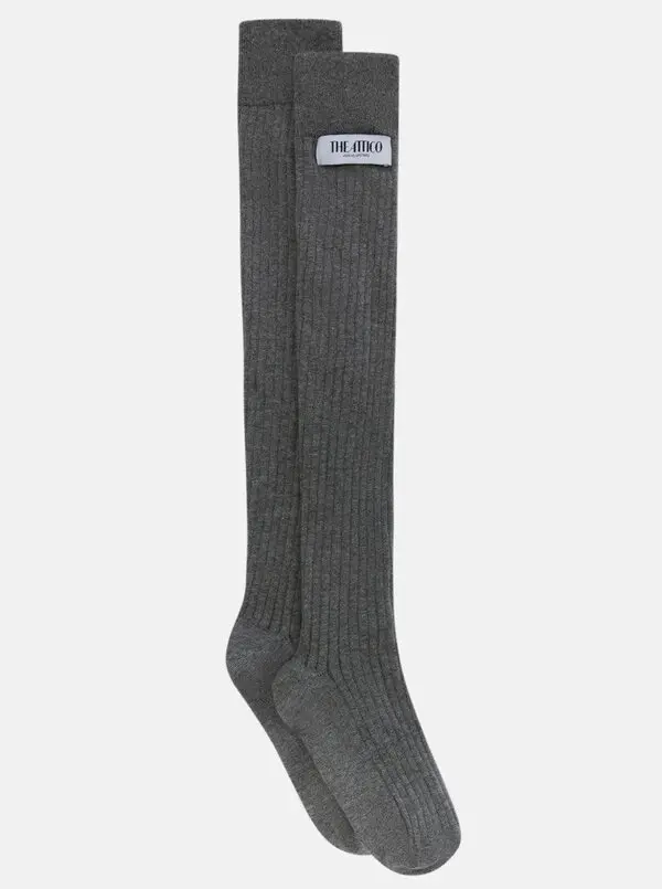 Attico Cotton Cashmere Socks - Melange Grey