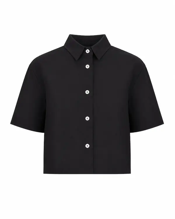 LA ROSE Cotton Poplin Shirt - Black