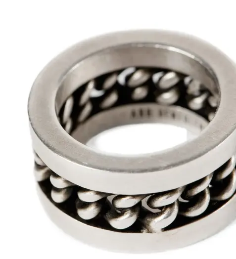 ANN DEMEULEMEESTER Maren Chain Ring - Antique Silver
