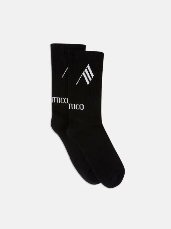 Attico Cotton Logo Socks - Black/white