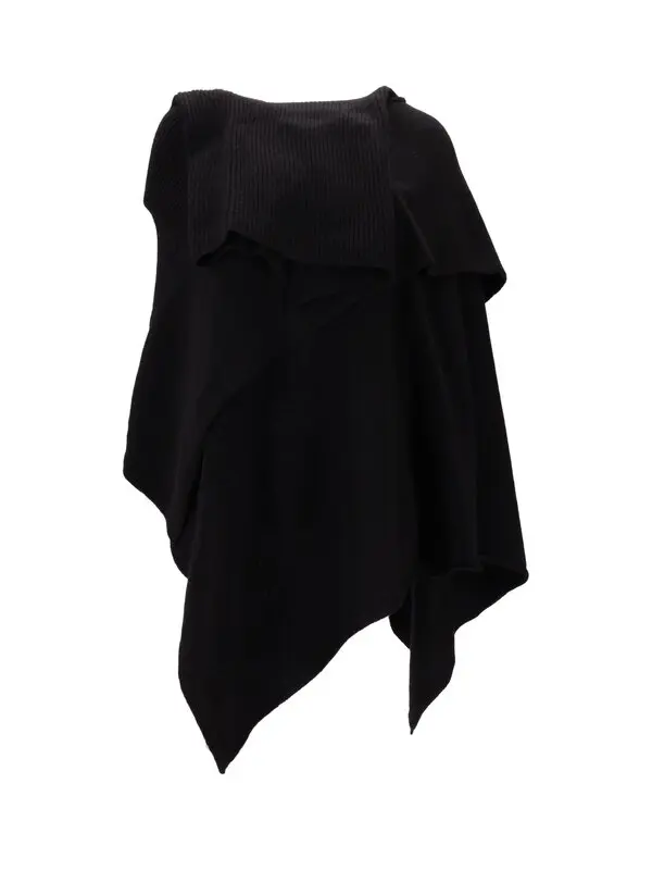 NICCOLO PASQUALETTI Mistero Ponchoskirt Cashmere Mix Yarn - Black