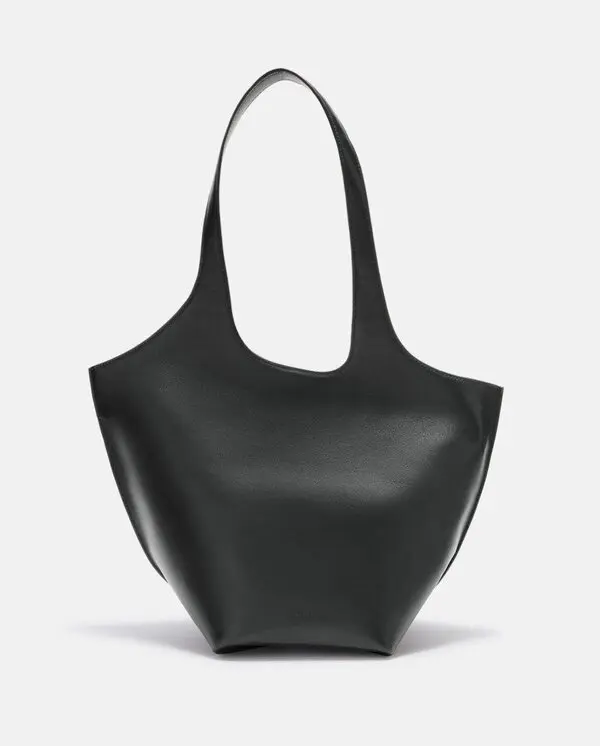 Attico La Scoop Medium Vitello Shoulder Bag - Black
