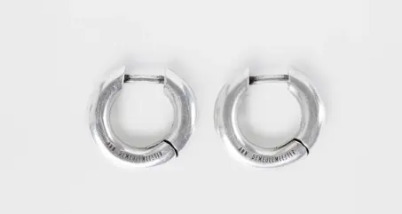 ANN DEMEULEMEESTER Mariela Anatomic Loop Earrings - Antique Silver