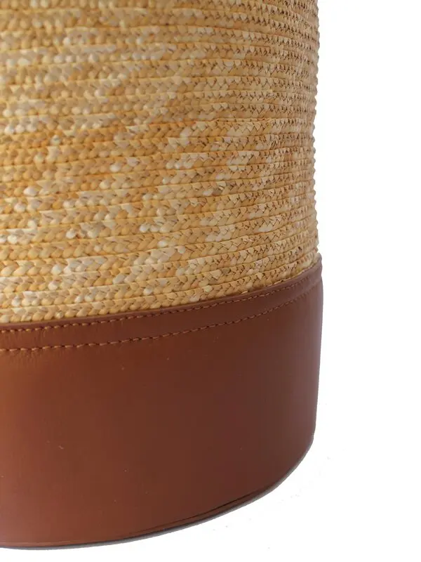 LA ROSE Raffia And Leather Vase