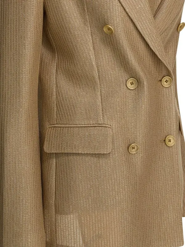 Tagliatore Double-breasted Cotton Blazer - Beige