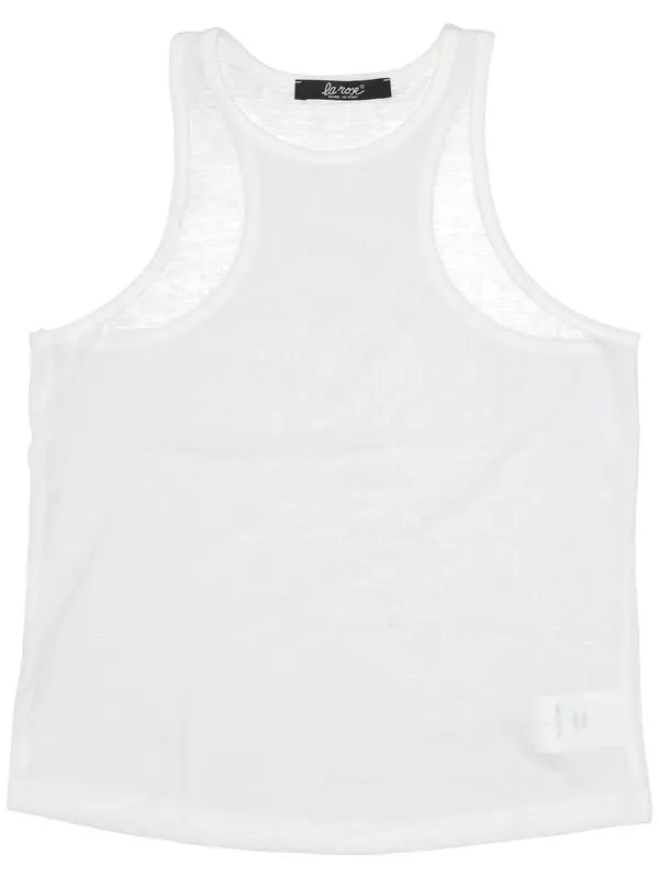LA ROSE Cropped Tank Top - White