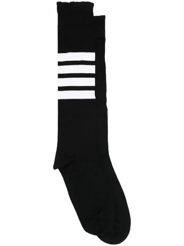 Thom Browne Over-the-calf Socks With 4-bar Stripe - Black