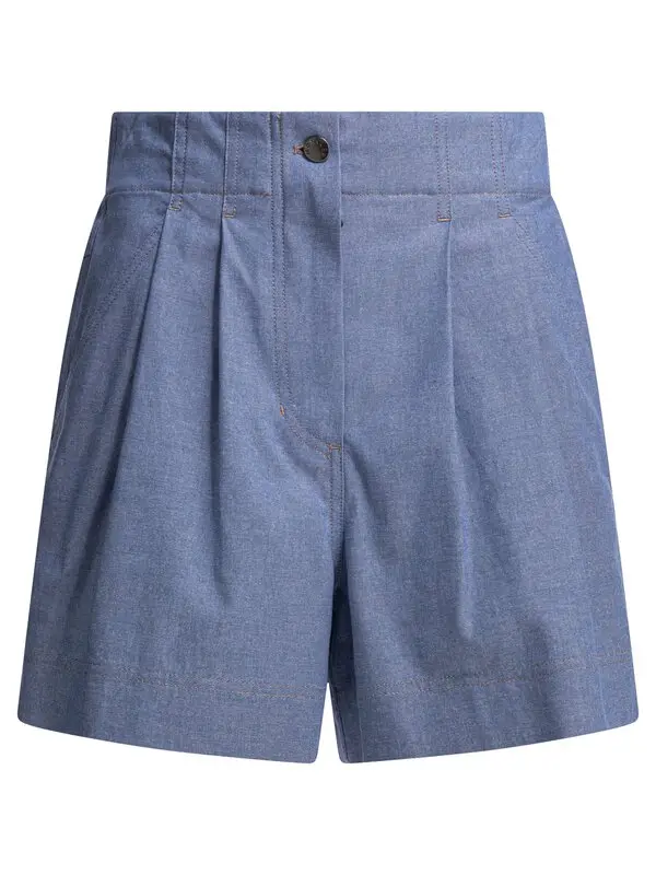 Moncler Cotton Shorts - Light Blue