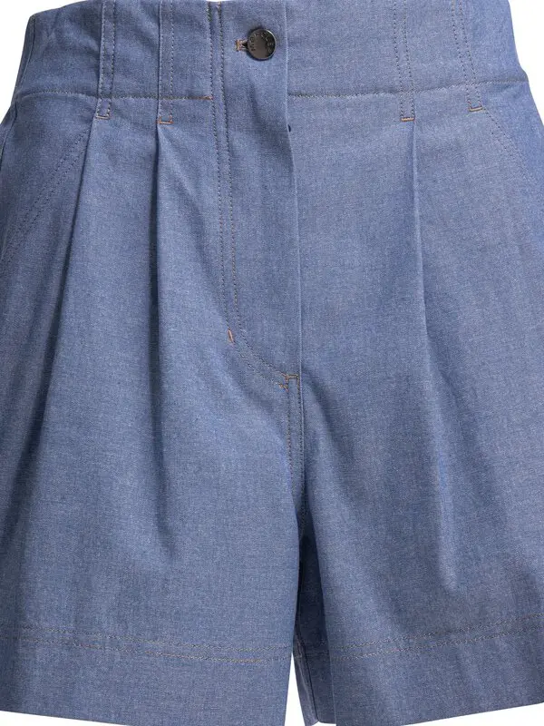 Moncler Cotton Shorts - Light Blue