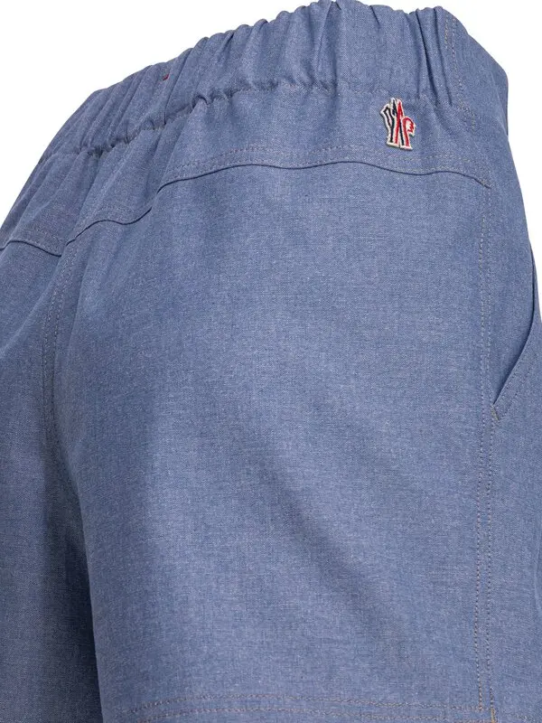 Moncler Cotton Shorts - Light Blue