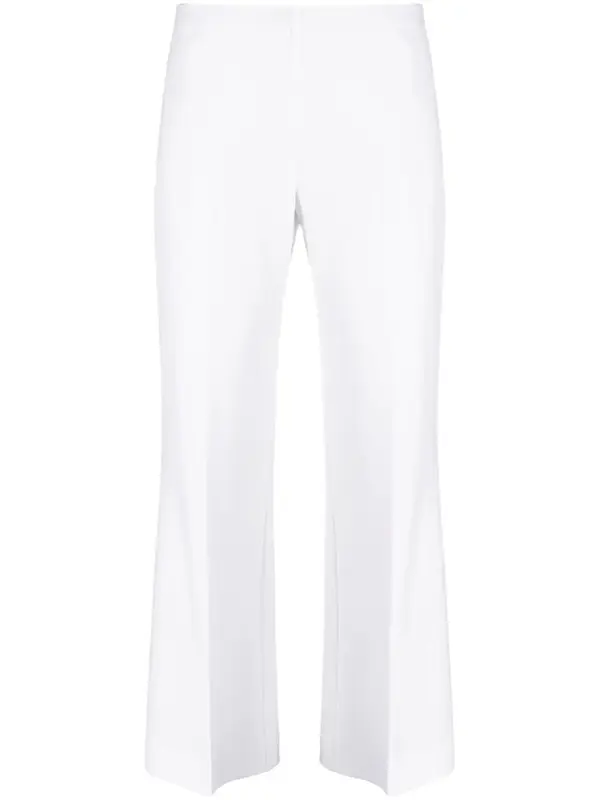 PAROSH Stretch Wool Flared Cropped Trousers