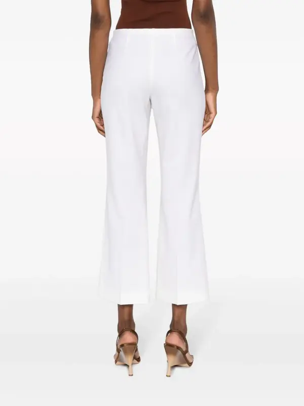 PAROSH Stretch Wool Flared Cropped Trousers