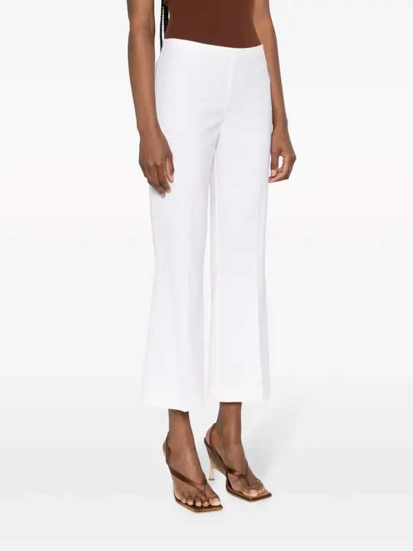 PAROSH Stretch Wool Flared Cropped Trousers