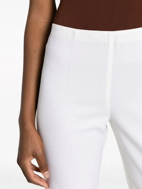 PAROSH Stretch Wool Flared Cropped Trousers