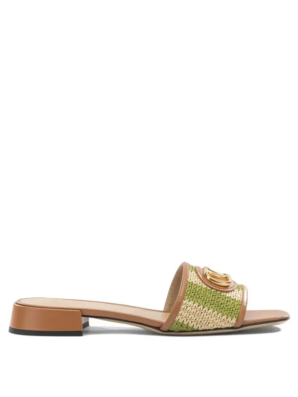Valentino Garavani Vlogo Signature Slide Sandals - Beige