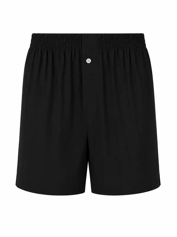 LA ROSE Cotton Buttoned Shorts - Black