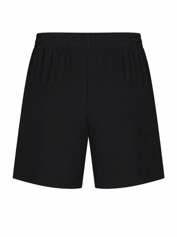 LA ROSE Cotton Buttoned Shorts - Black