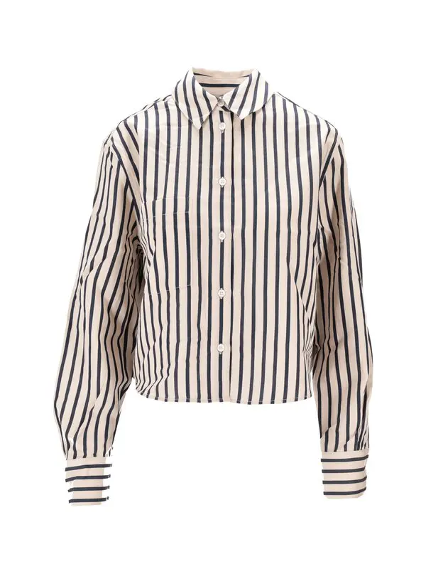 ANINE BING Essie Cropped Striped Shirt
