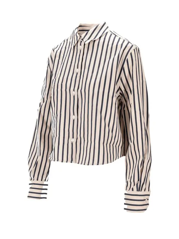 ANINE BING Essie Cropped Striped Shirt