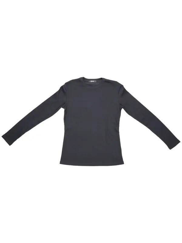 LA ROSE Long Sleeve Ribbed T-shirt - Black