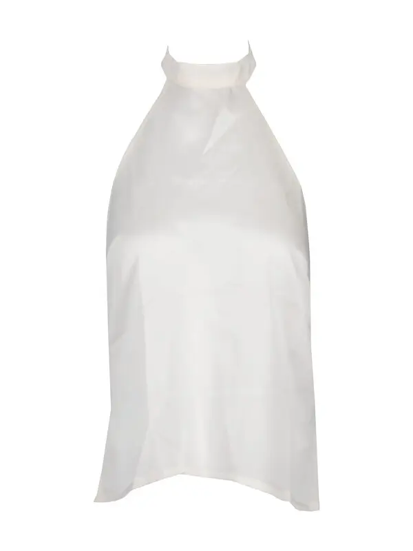 LA ROSE Silk Tank Top - White