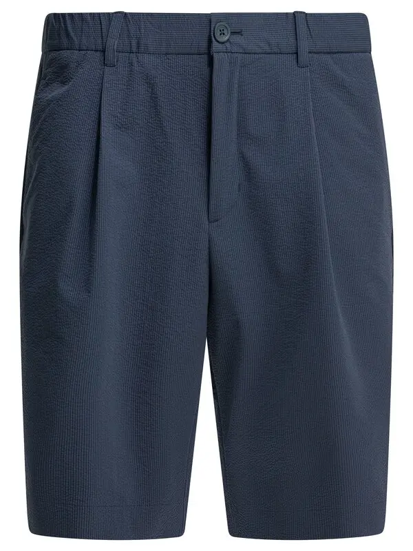 Herno Technical Stretch Seersucker Shorts - Blue