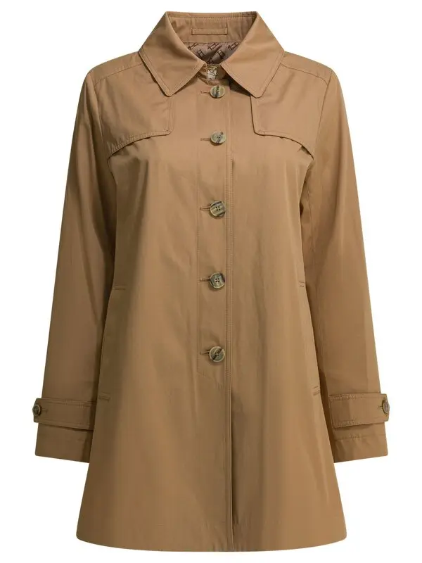 Herno Cotton Gabardine Short Trench Coat - Brown