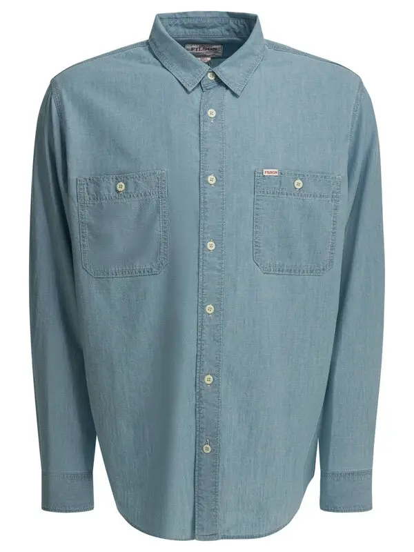 Filson Chambray Cpo' Casual Shirt - Light Blue