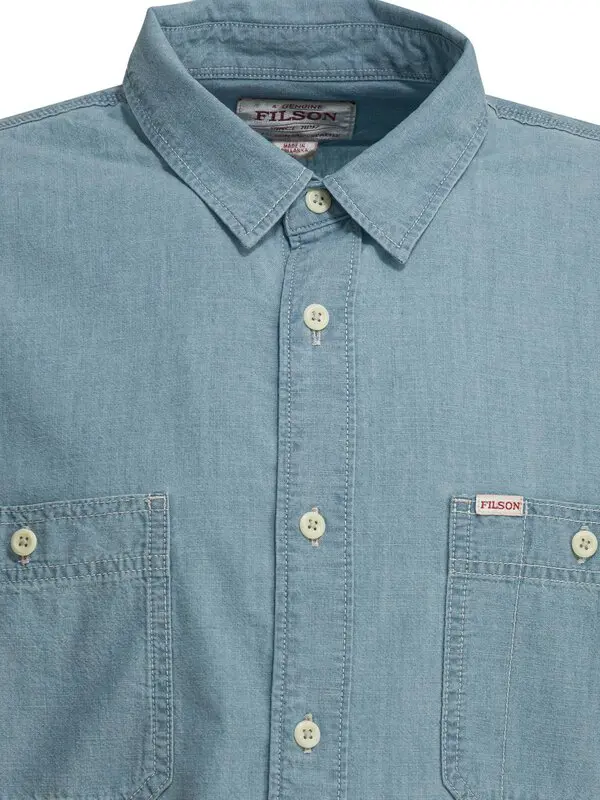Filson Chambray Cpo' Casual Shirt - Light Blue