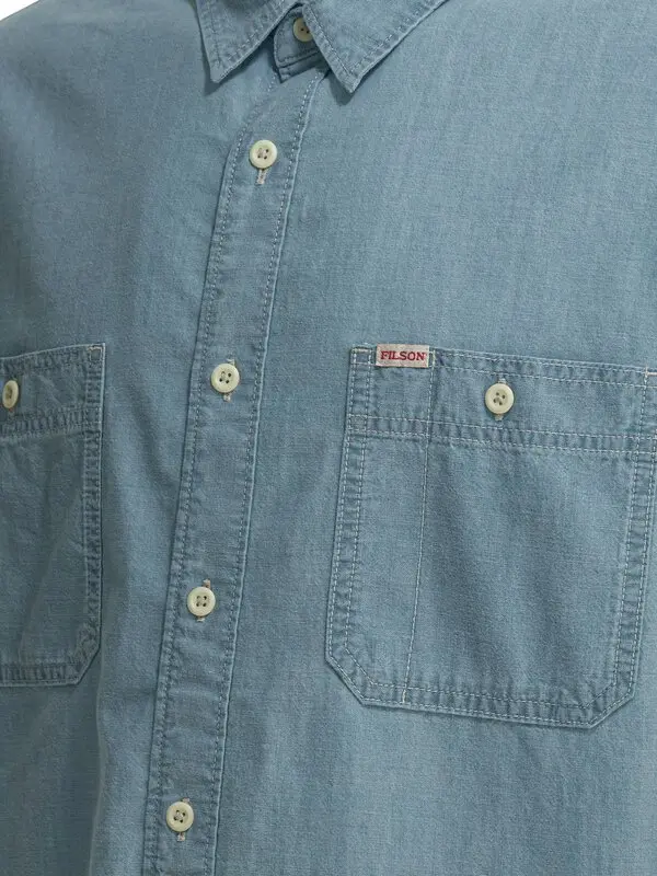 Filson Chambray Cpo' Casual Shirt - Light Blue