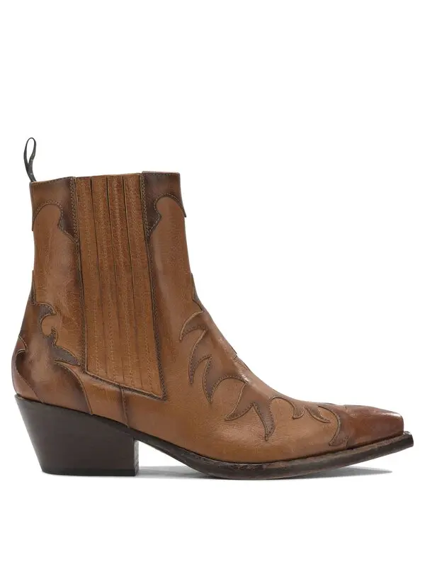 Sartore Leather Cowboy Boots - Brown