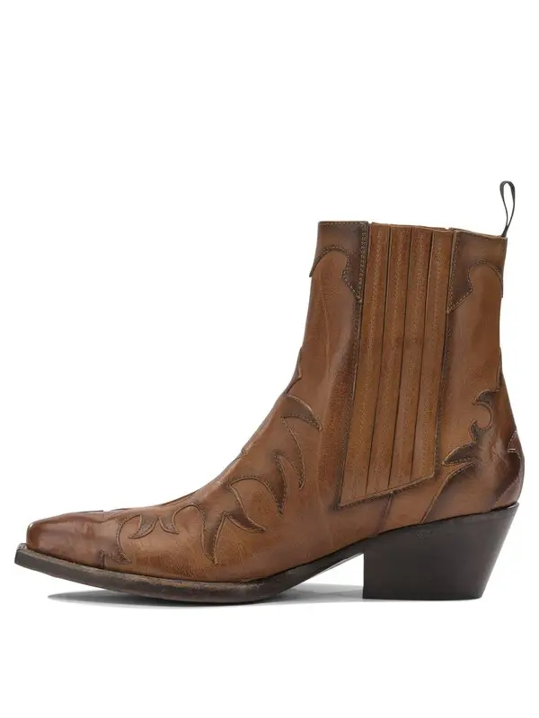 Sartore Leather Cowboy Boots - Brown