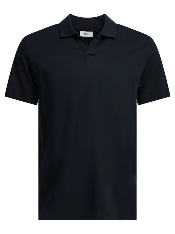 NN.07 Paul' Buttonless Polo Shirt - Blue