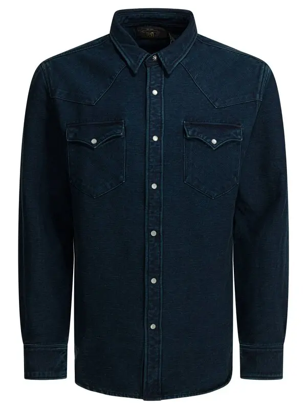 Ralph Lauren Indigo Suede Western Shirt