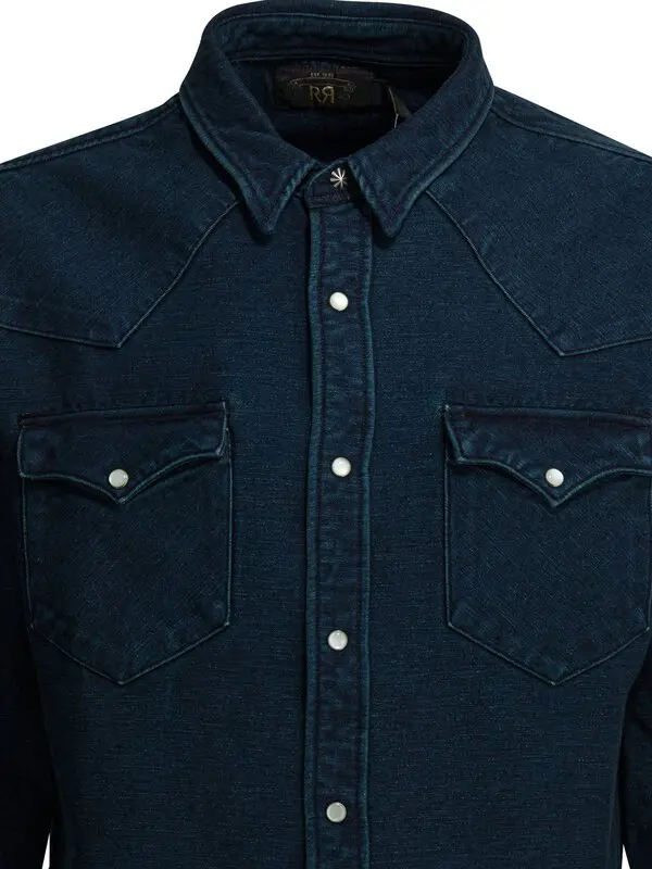 Ralph Lauren Indigo Suede Western Shirt